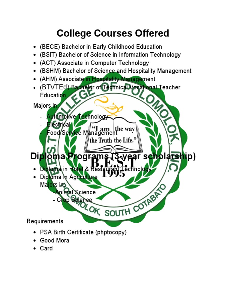 College Courses Flyer | PDF | Diploma | College