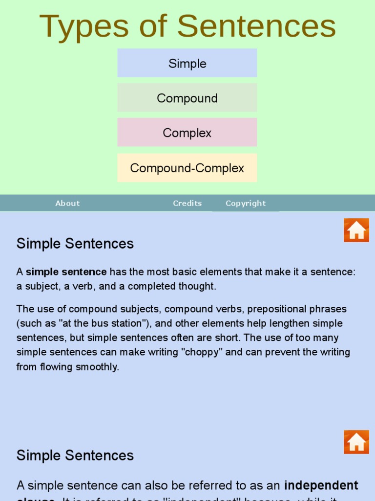 Sentence Types | PDF | Sentence (Linguistics) | Subject (Grammar)