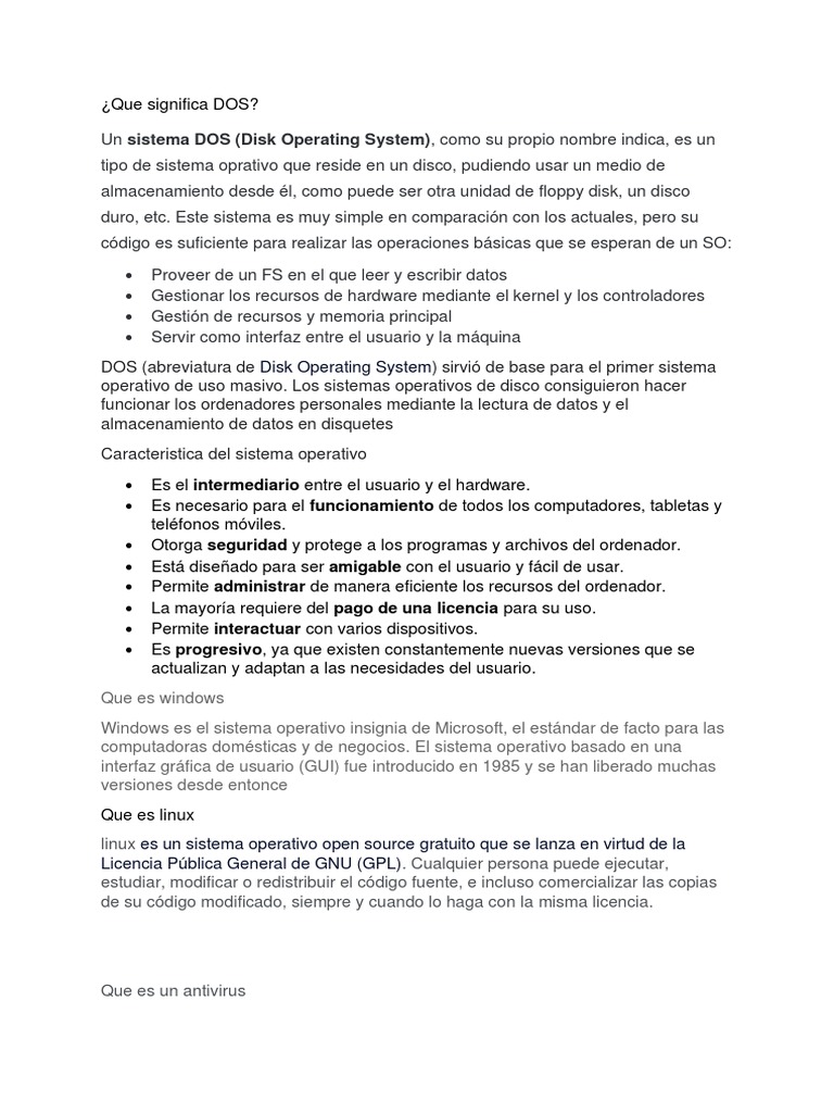 ¿Que Significa DOS | PDF | Microsoft Windows | Dos