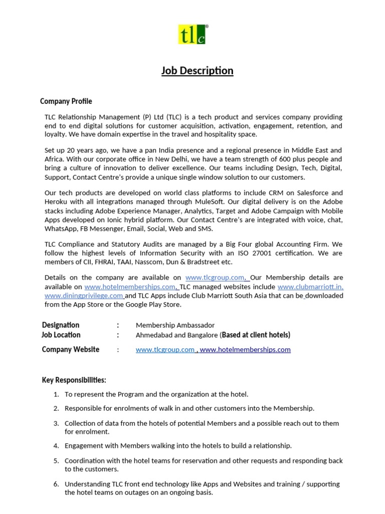 JD - Membership Ambassador (1) - 4 | PDF | Mobile App | Business