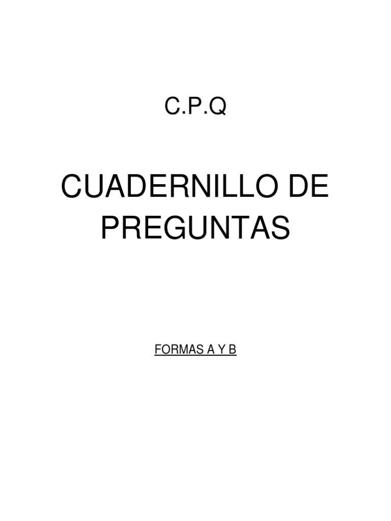 Cuestionario de Personalidad CPQ Niños | PDF | Ocio