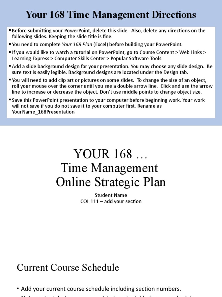 Time Management Presentation Pdf Educational Technology Microsoft