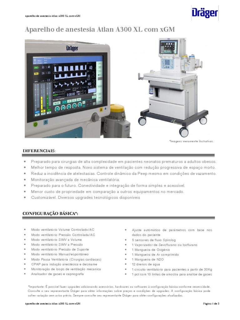 Aparelho de Anestesia Atlan A300 XL | PDF