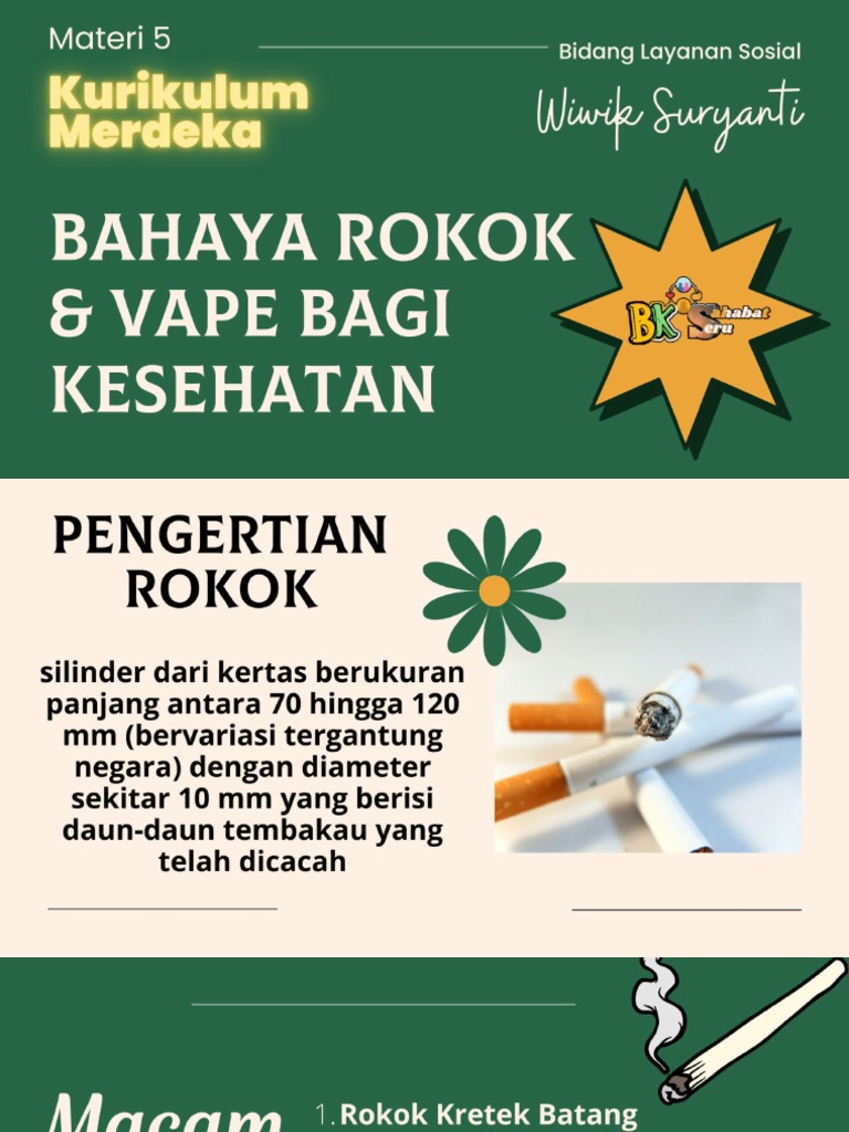 Materi 5 Bahaya Rokok & Vape Bagi Kesehatan | PDF