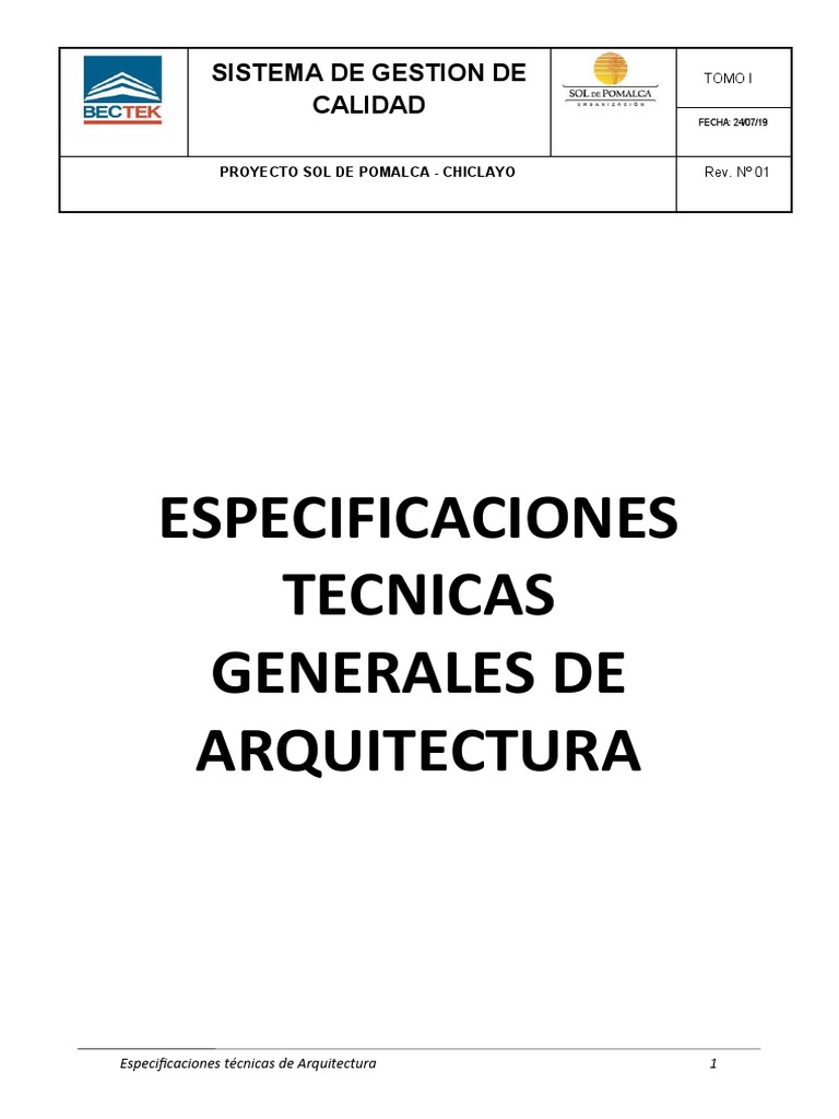 1.especificaciones Tecnicas Arquitectura Proyecto Inmobiliario Chicama | PDF | Pintar | Pinturas