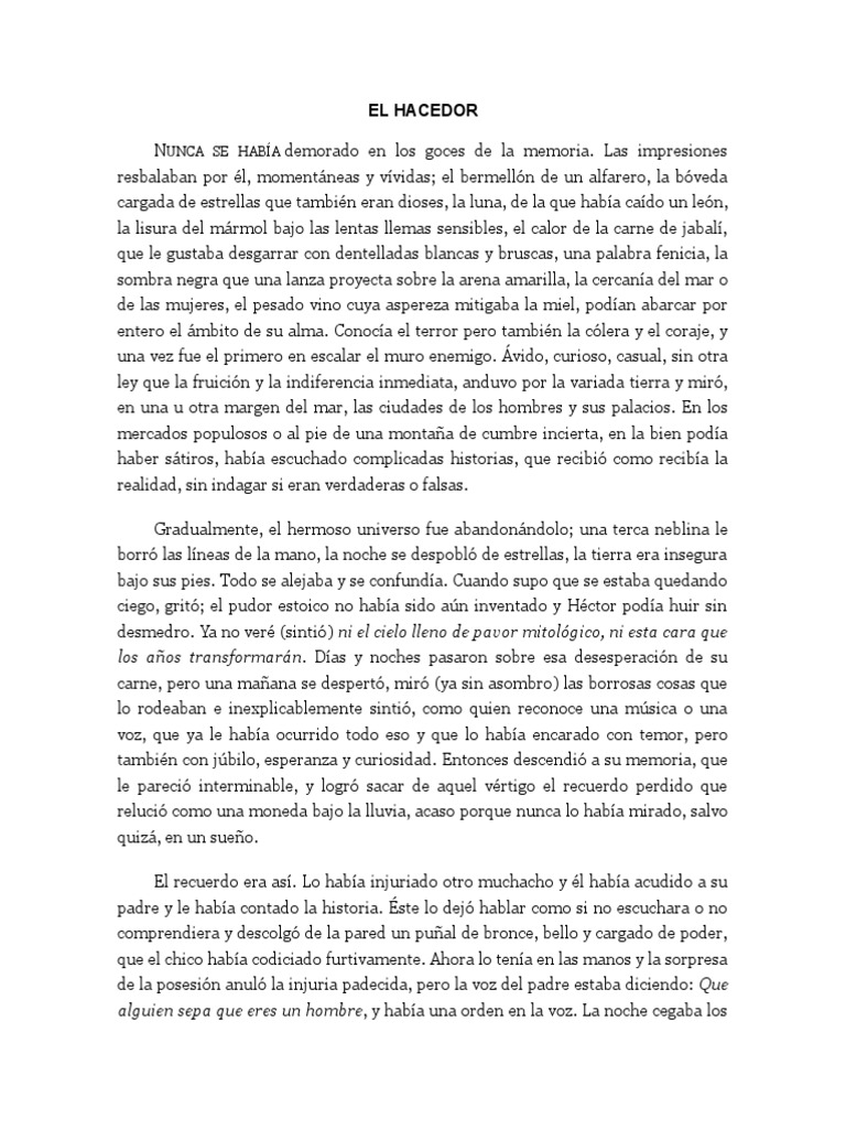 Cuento El Hacedor de J. L. Borges | PDF
