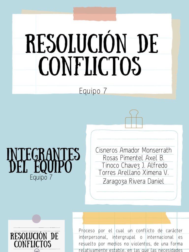 Resolución de Conflictos - Equipo 7 | PDF | Conflicto (proceso ...