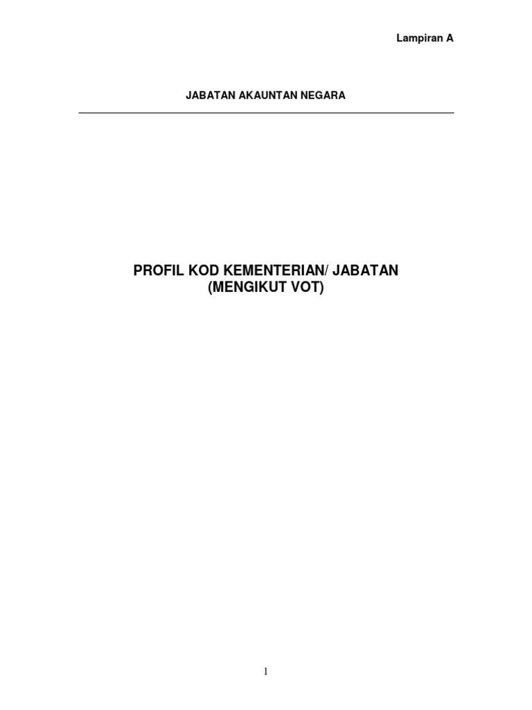 Lamp A Profil Kod Kementerian Jabatan - 2 | PDF