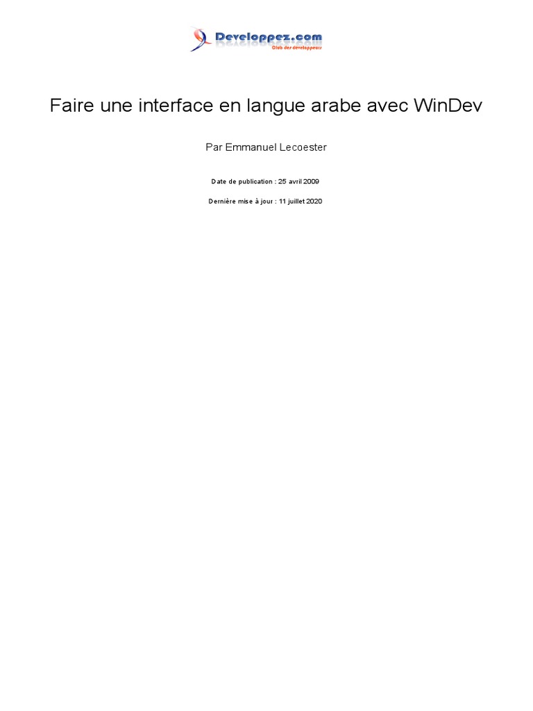 Developper Interface Arabe Avec Windev 14 | PDF | Droits d'auteur | Clavier d'ordinateur