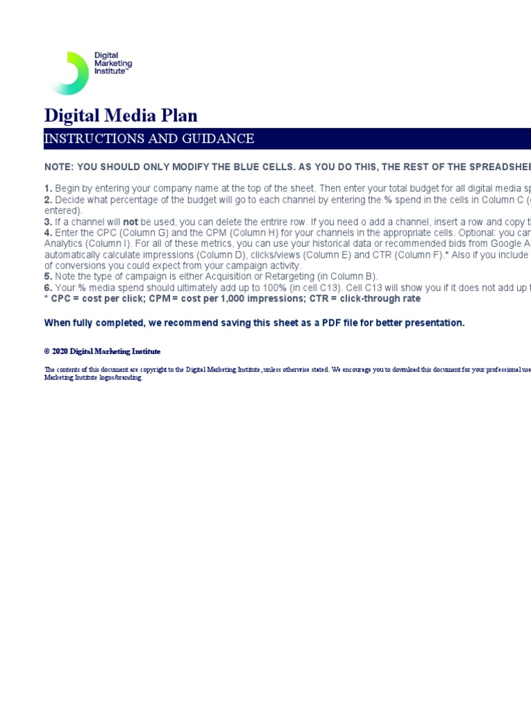 Digital Media Plan 2021 | PDF