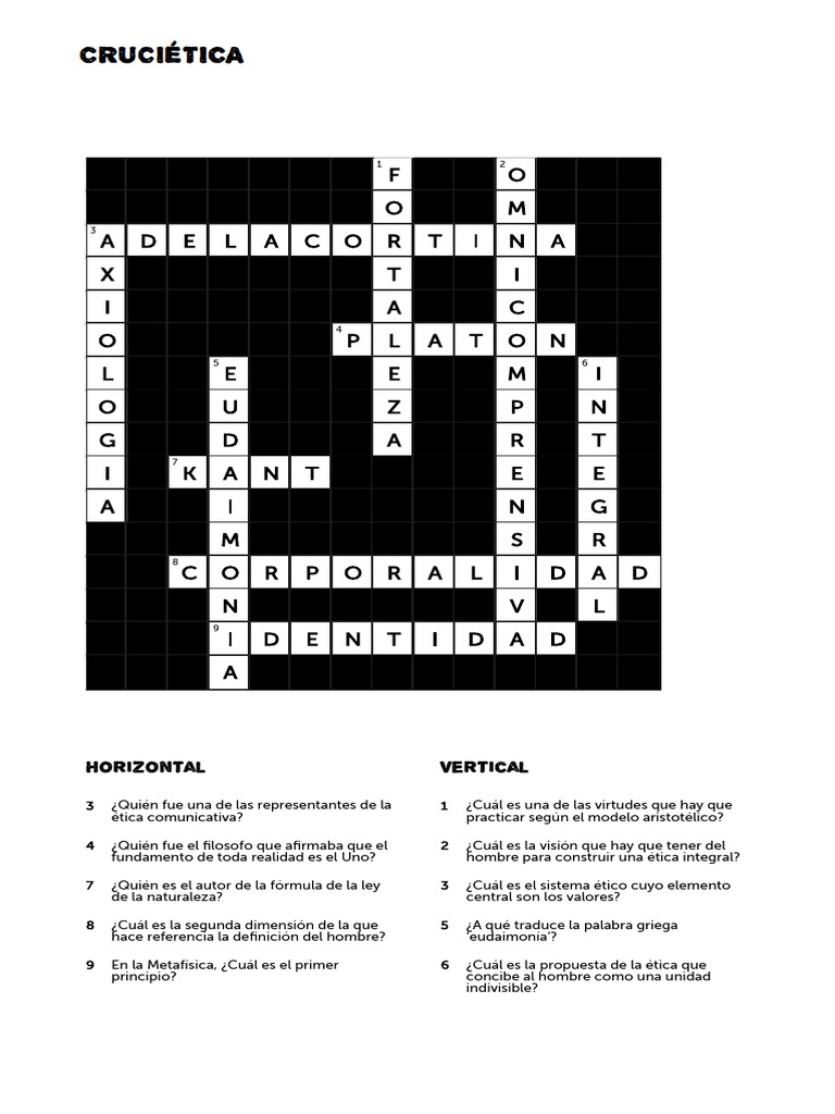 Crucigrama Resuelto | PDF | Metafísica | Teorías filosóficas