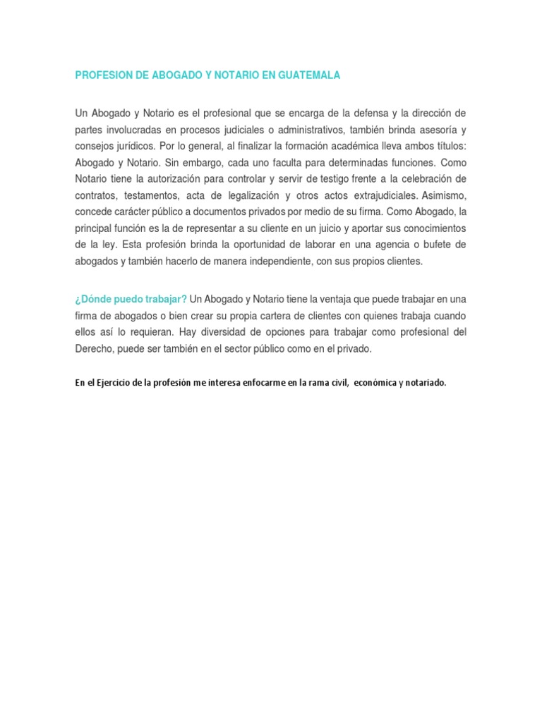 Profesion de Abogado y Notario en Guatemala | PDF