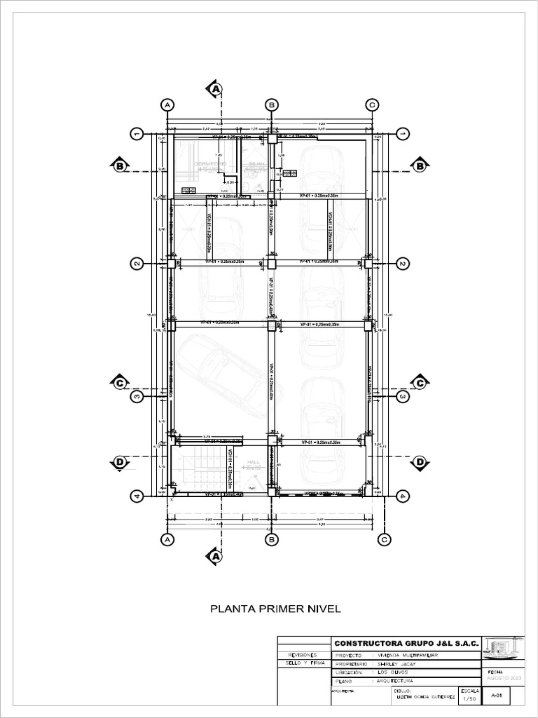 Planos Estructura Proyecto Los Olivos Junto Planta 1 | PDF