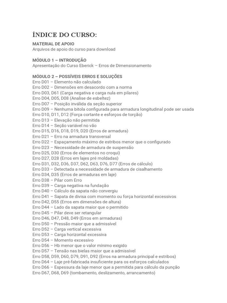 Erros Do Eberick | PDF
