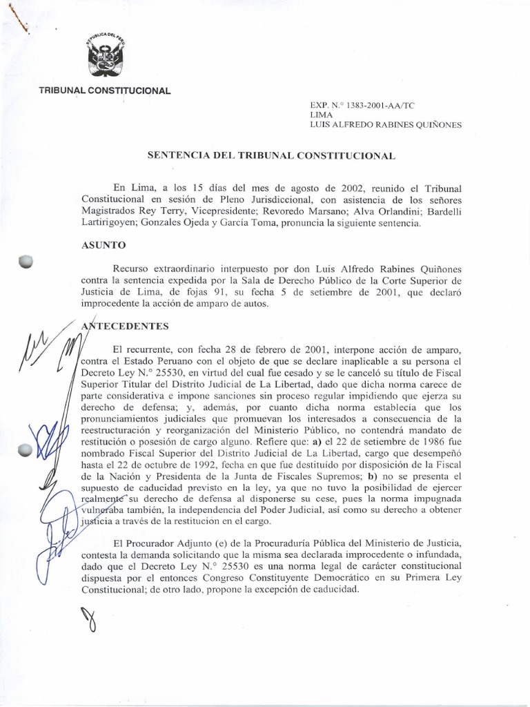 STC 1383-2001-Aa-Tc | PDF | Convenio europeo de derechos humanos | Debido al proceso