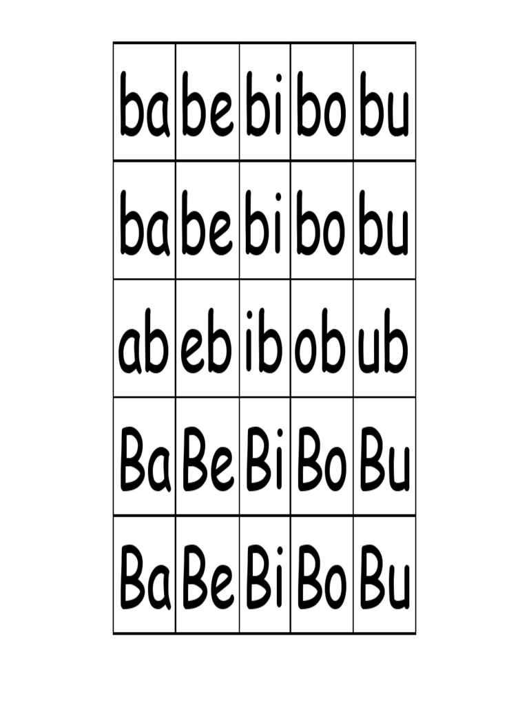 Silabas Ba, Ca, Cha, Da, Fa | PDF