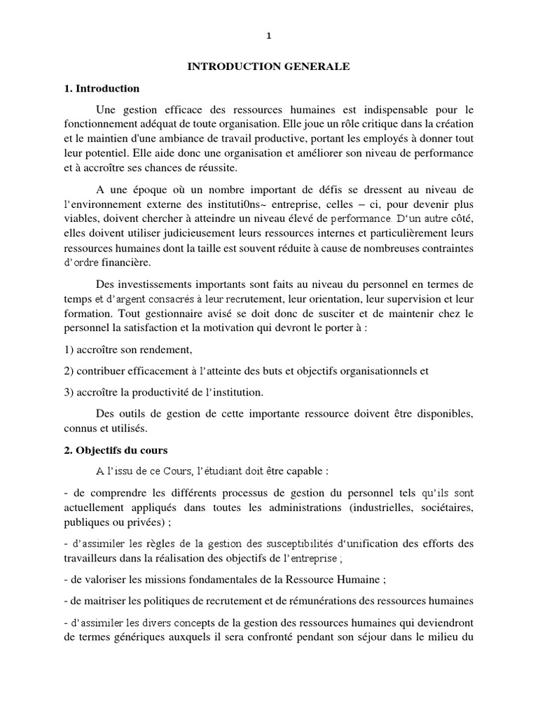 GRH Cours | PDF GRH Cours | PDF