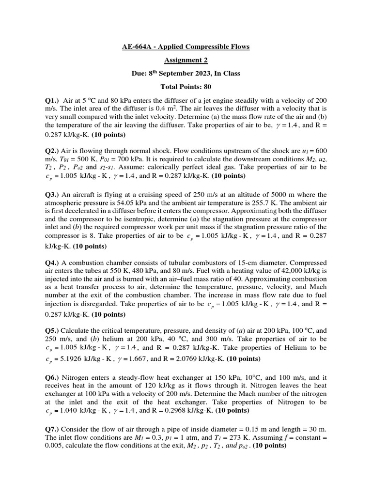 AE-664A Assignment 2 | PDF | Atmosphere Of Earth | Combustion