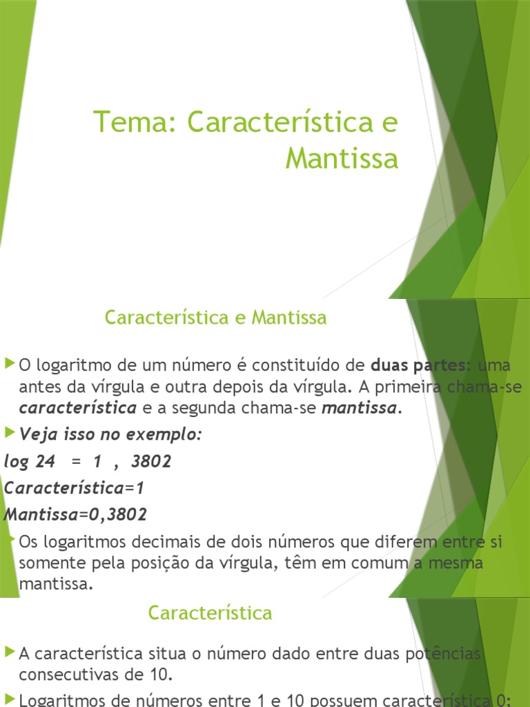 Caracteristica e Mantissa | PDF | Logaritmo | Decimal