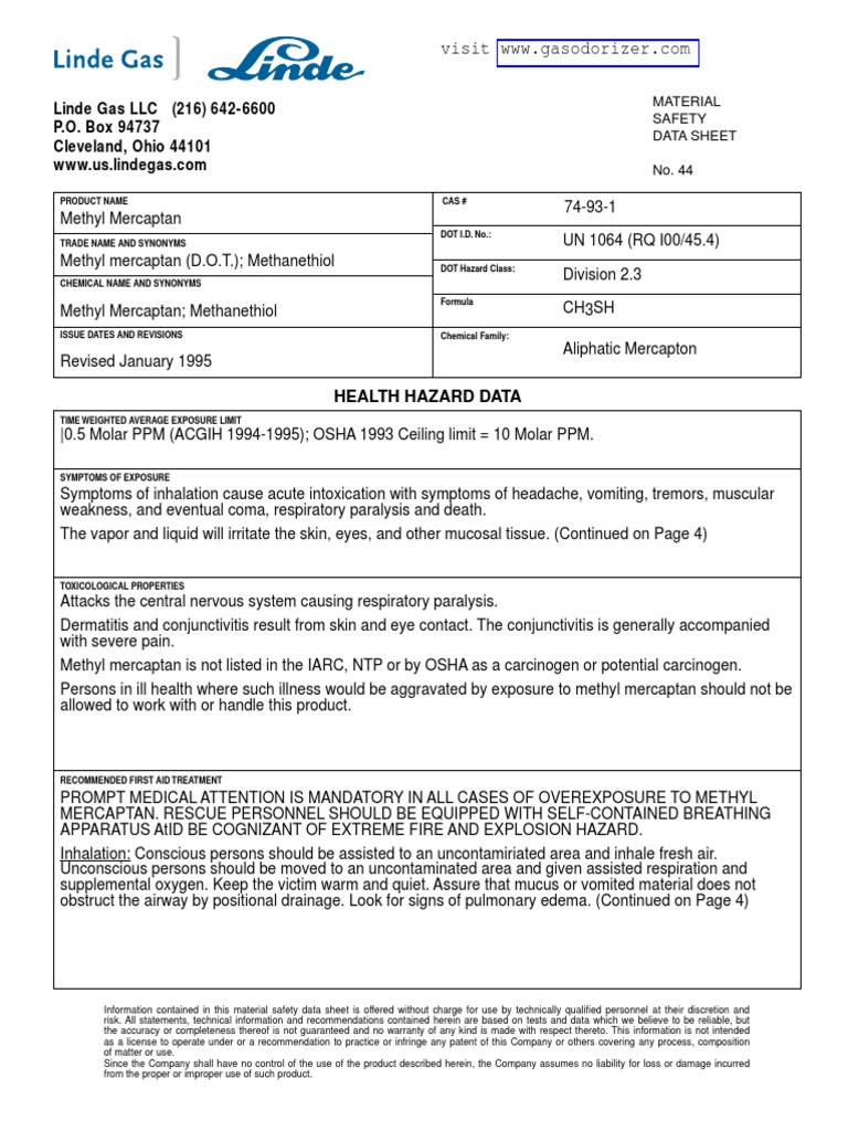 odorant-safety-data-sheet | PDF | Fires | Chemistry