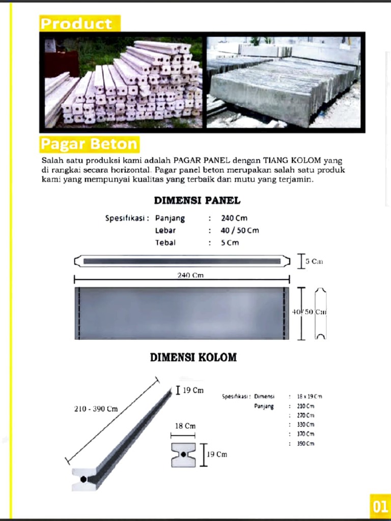 Spesifikasi dan Keunggulan Pagar Panel Beton | PDF