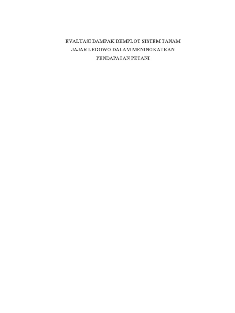 Evaluasi Dampak Demplot Jajar Legowo | PDF