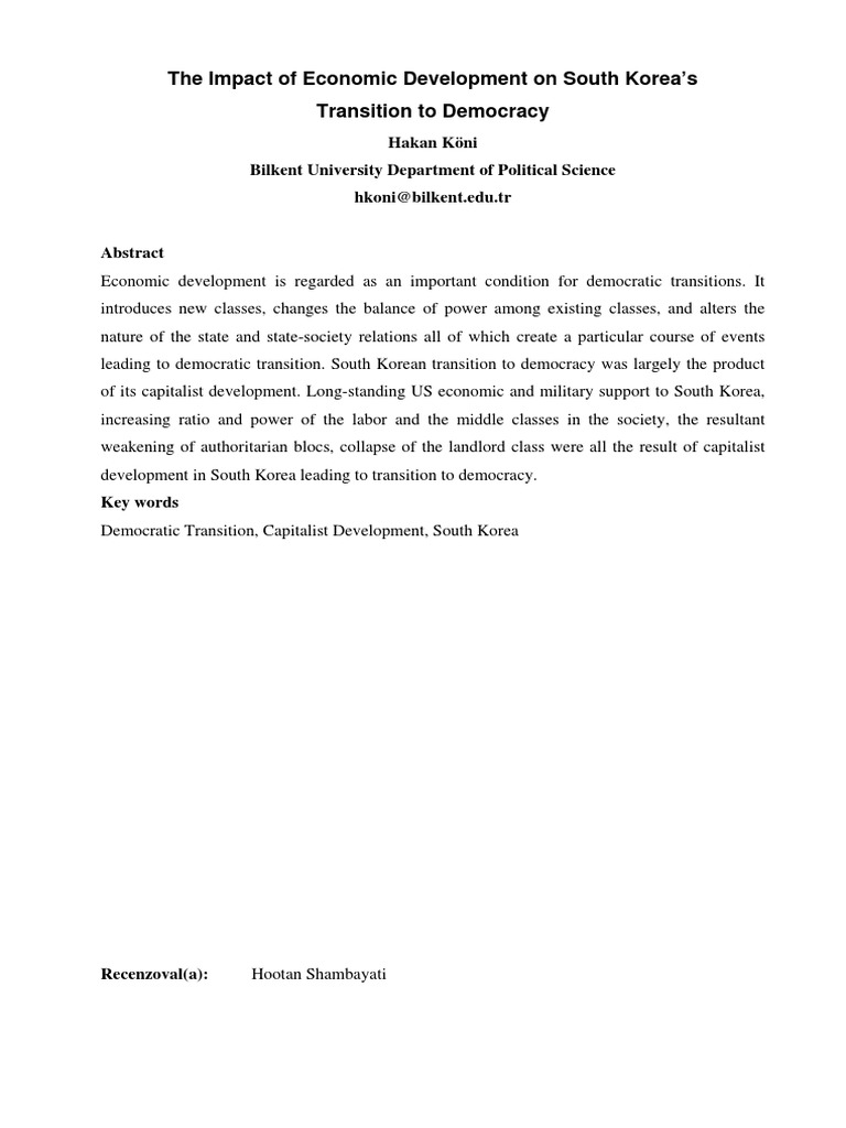 Impact of Economic Development | PDF | Democratization | Capitalism