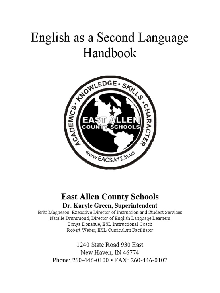 English As A Second Language Handbook | PDF | English As A Second Or ...
