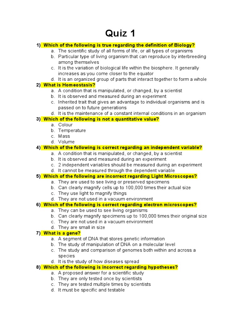 Quiz - Chapter 1 | PDF