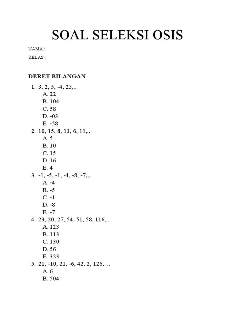 Soal Seleksi Osis | PDF
