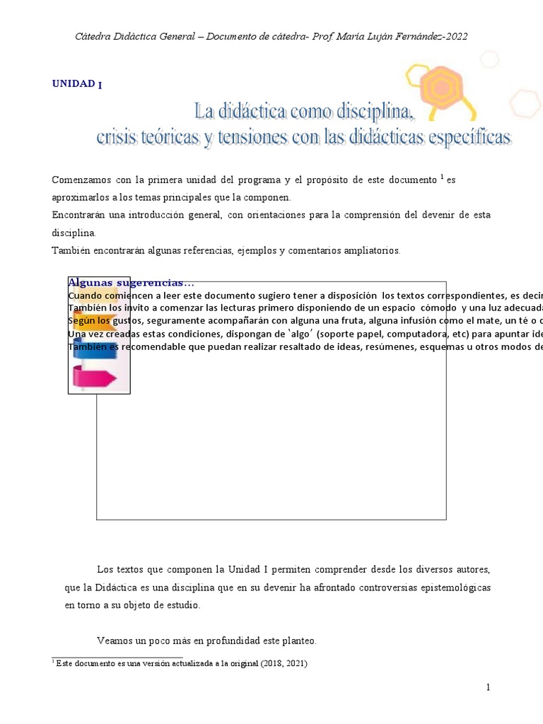 Clase Unidad I Didact Como Disciplina | PDF | Enseñando | Pedagogía
