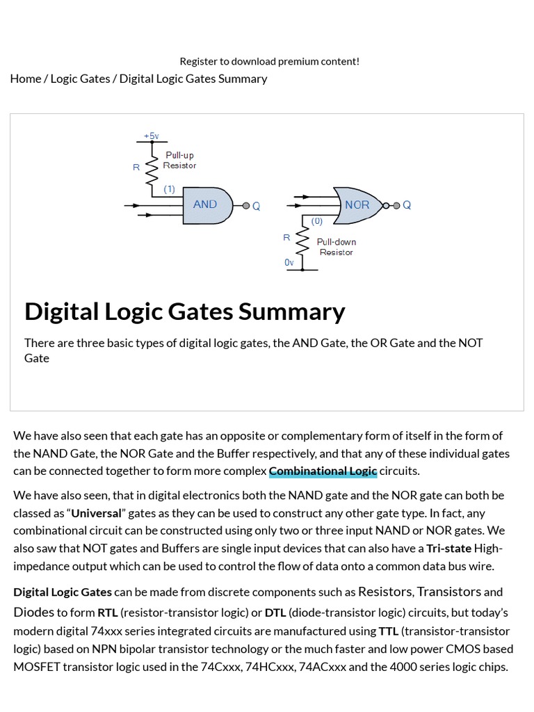 Digital Logic Gates Tutorial - Logic Gates Truth Table | Download Free ...