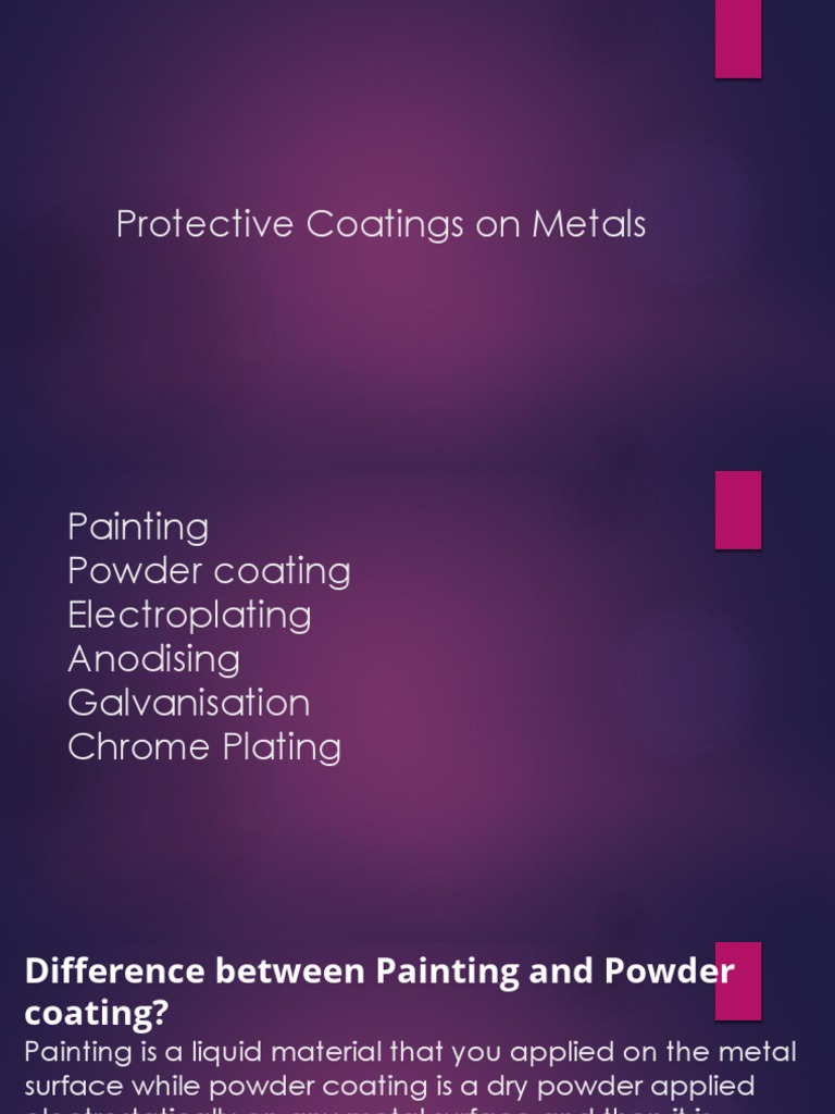 Protective Coatings for Metals Explained | PDF | Chromium | Procedural ...