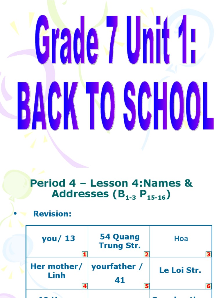 Grade7 Unit1 - Lesson4 | PDF