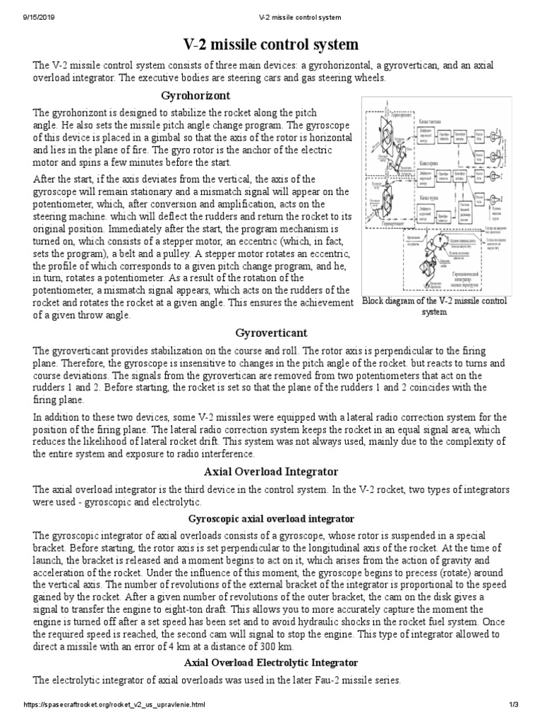 V-2 Missile Control System Guide | PDF