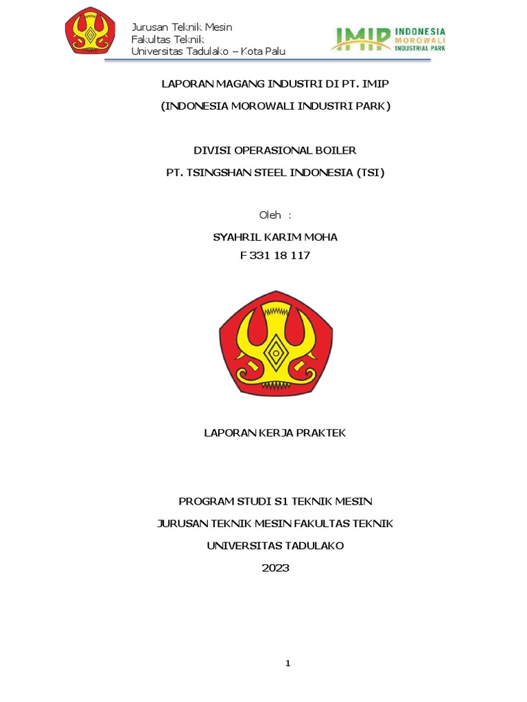 Laporan Magang PT Imip Moha | PDF | Teknologi & Rekayasa