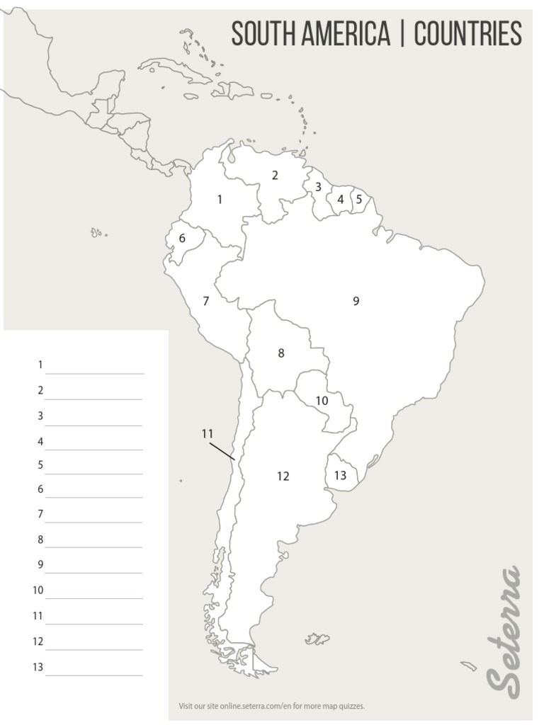 South America Countries Quiz | PDF