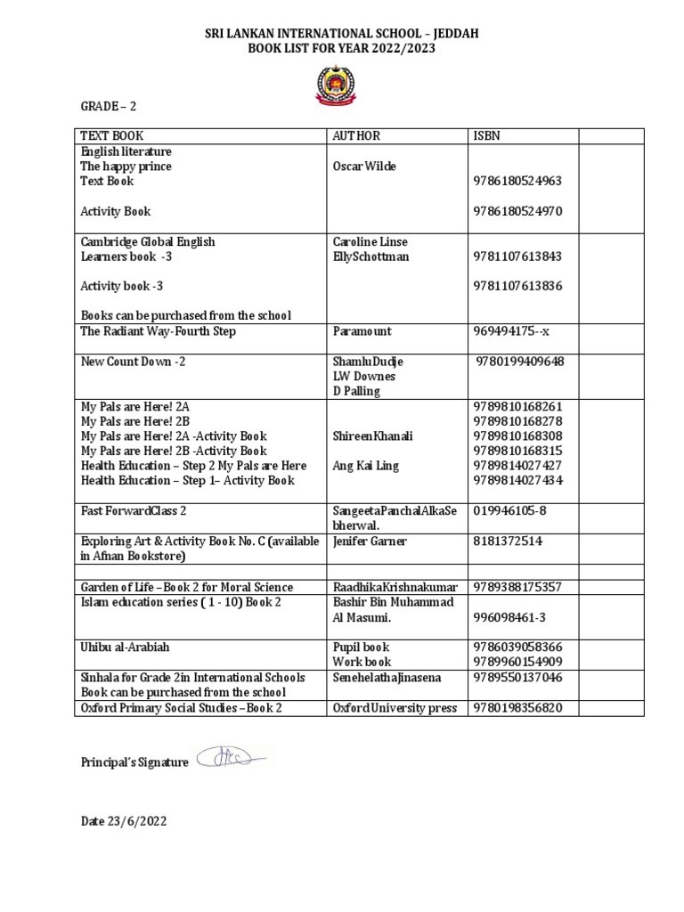 Grade 2 Book List | PDF