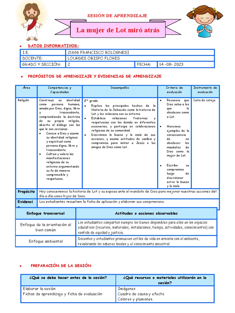 2º E7 S2 SESION D2 RELIGIÓN LA MUJER DE LOT MIRA ATRAS | PDF | Abrahán ... 2º E7 S2 SESION D2 RELIGIÓN LA MUJER DE LOT MIRA ATRAS | PDF | Abrahán ...