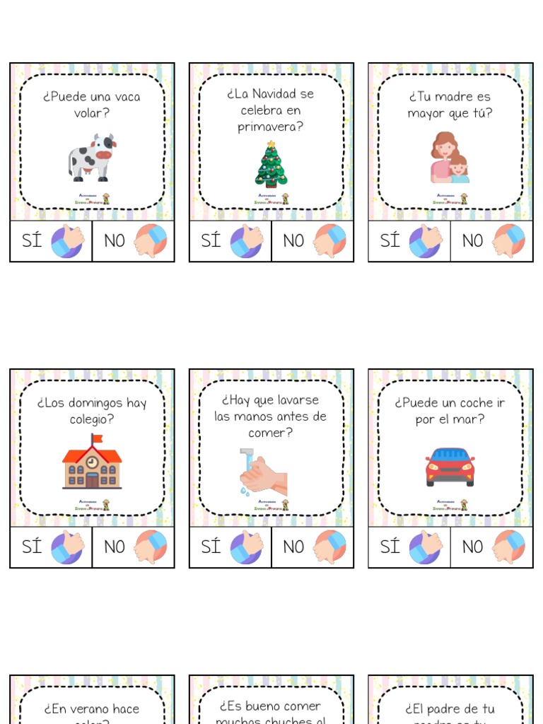 Comprension de Preguntas Respuestas Si No | PDF