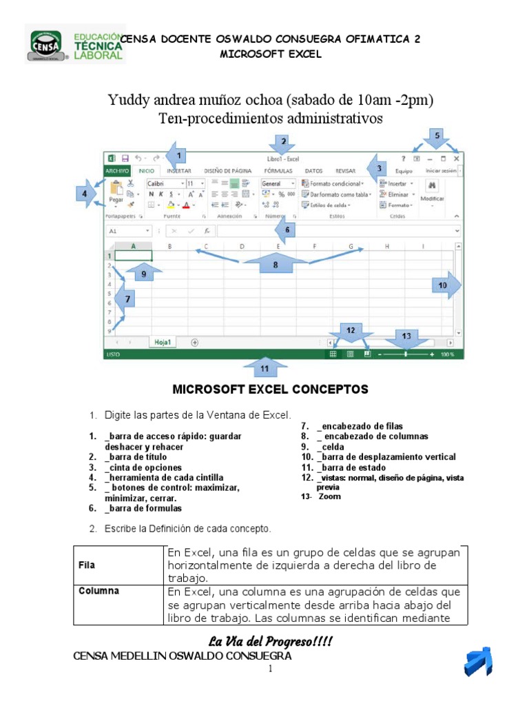 1er Microsoft Excel Conceptos 1 1 | PDF | Microsoft Excel | Fórmula