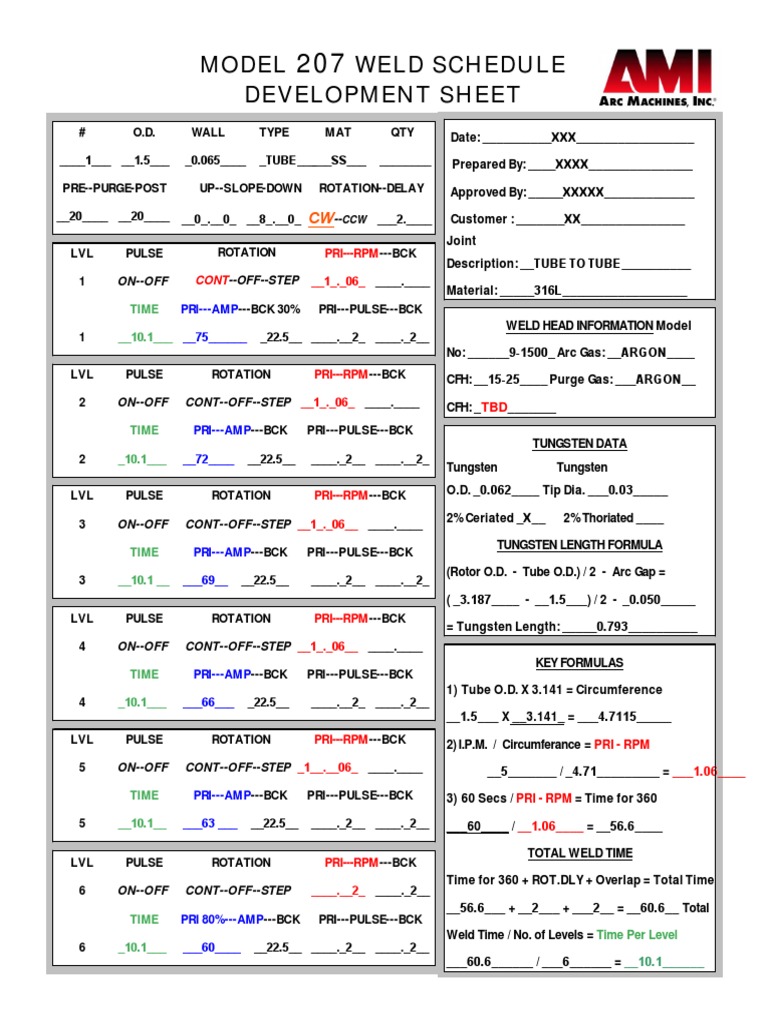 Weld Schedule for Model 9-1500 | PDF | Business | Computers