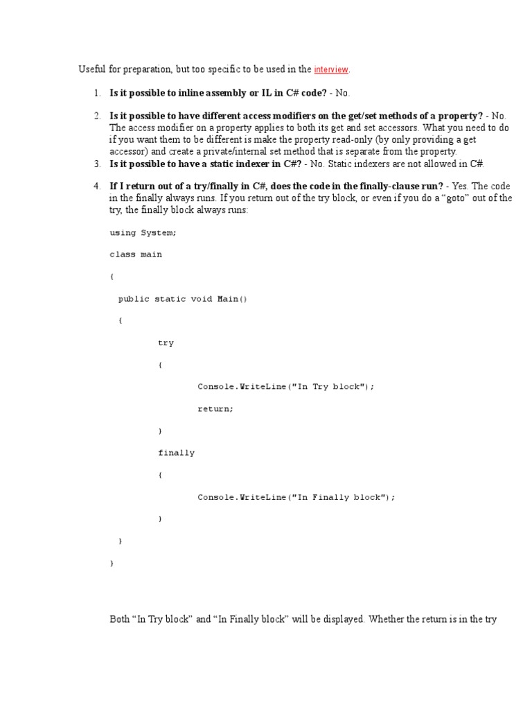 Useful For Preparation | PDF | Inheritance (Object Oriented Programming ...