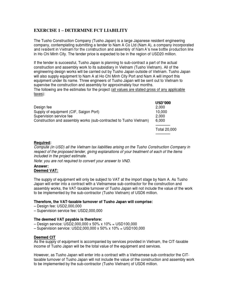 FCT Exercises - June 2020 - ACE | PDF