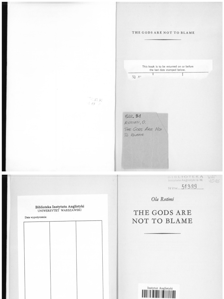 The Gods Are Not To Blame by Ola Rotimi | PDF