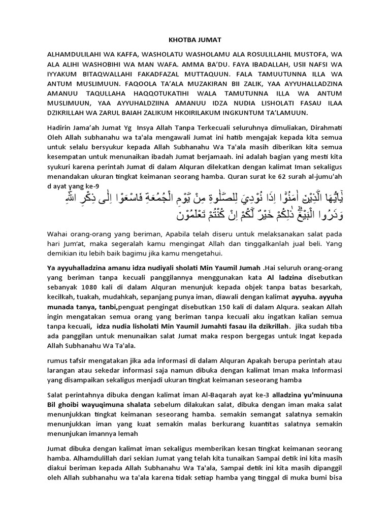 Pentingnya Salat Jumat dan Dzikir | PDF
