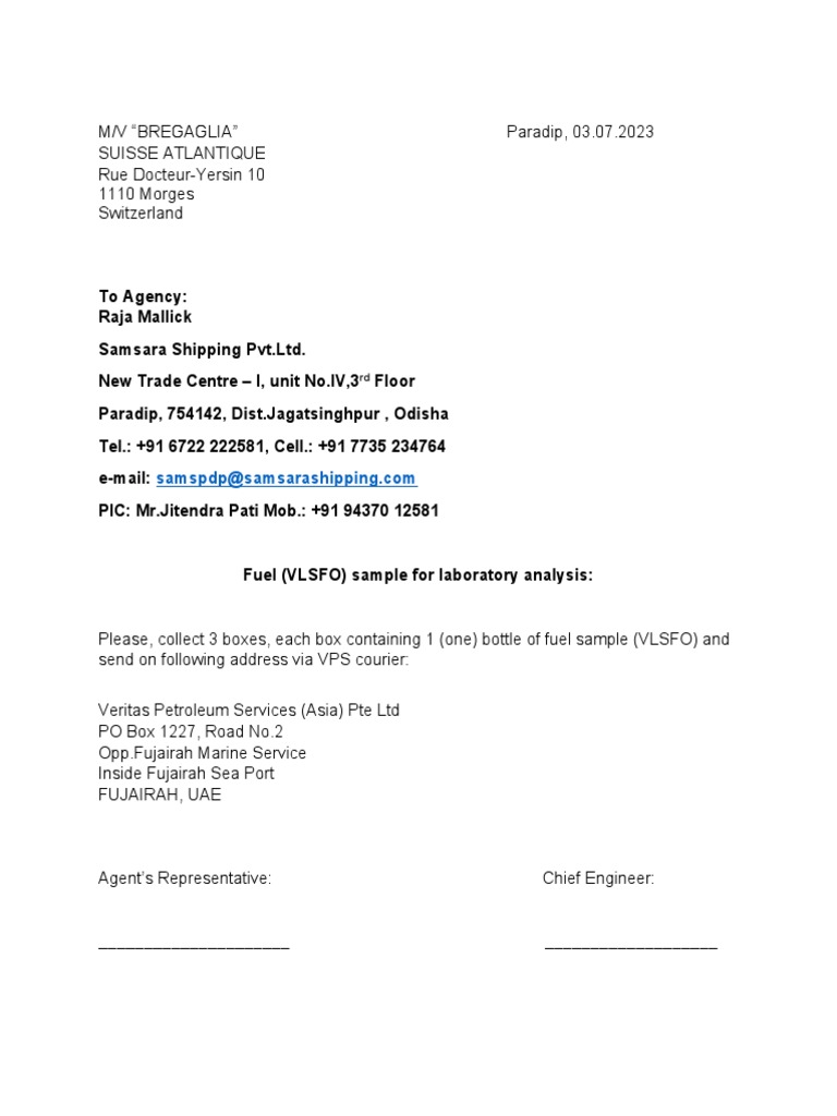 Samples Landed FO Sample | PDF