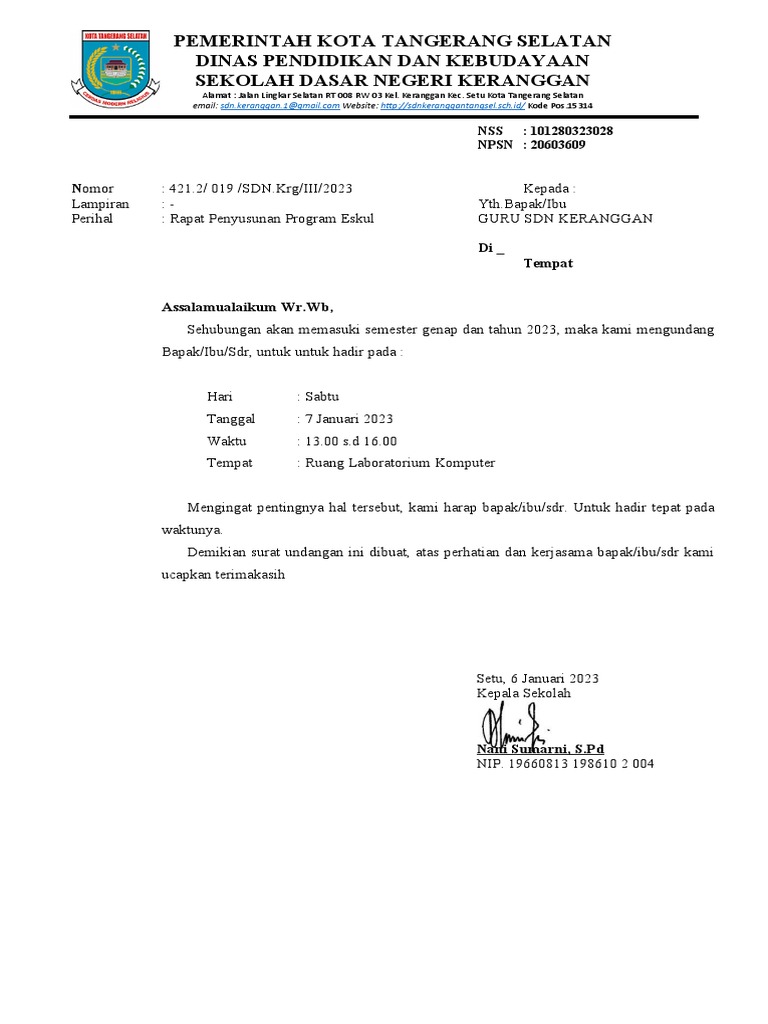 Rapat Penyusunan Program Eskul | PDF