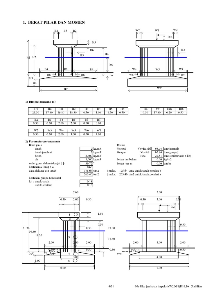 09r Pilar Jembatan Inspeksi (W2DS1) D19,16 | PDF
