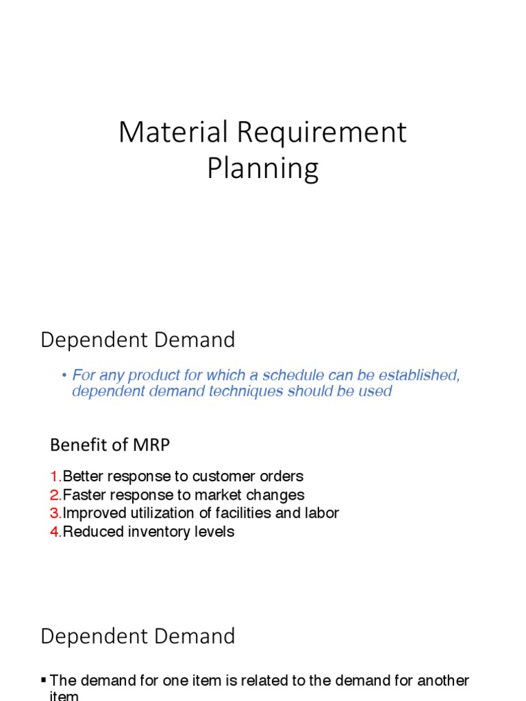 Understanding Material Requirements Planning | PDF | Logistics ...
